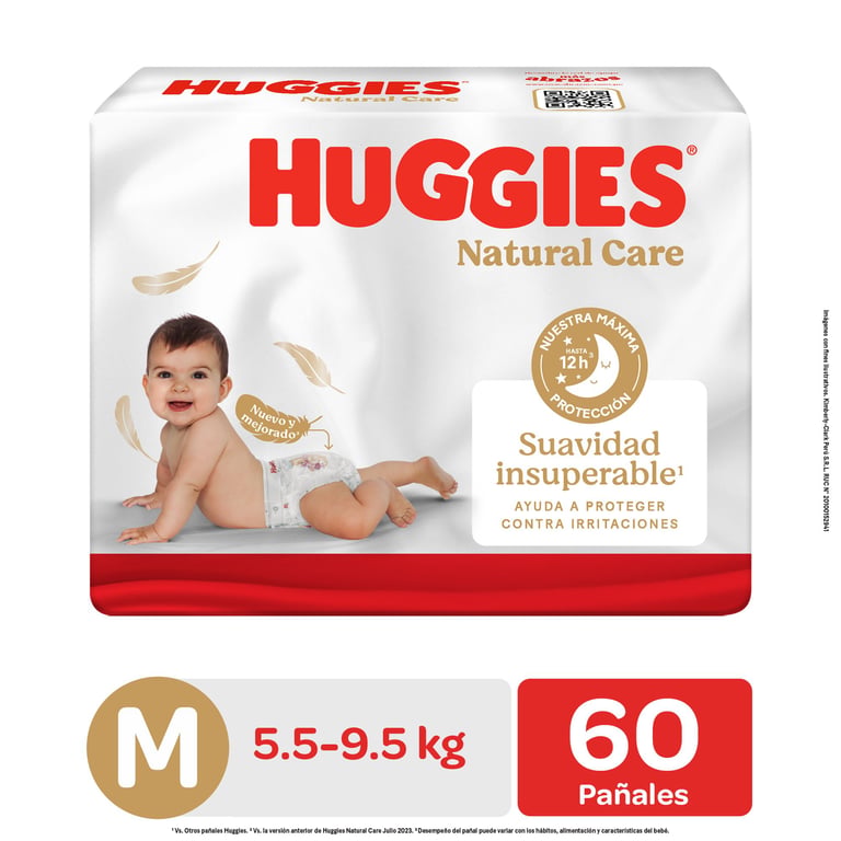 Pañales Huggies Naural Care Talla M Empaque 60 Und | Tottus Perú