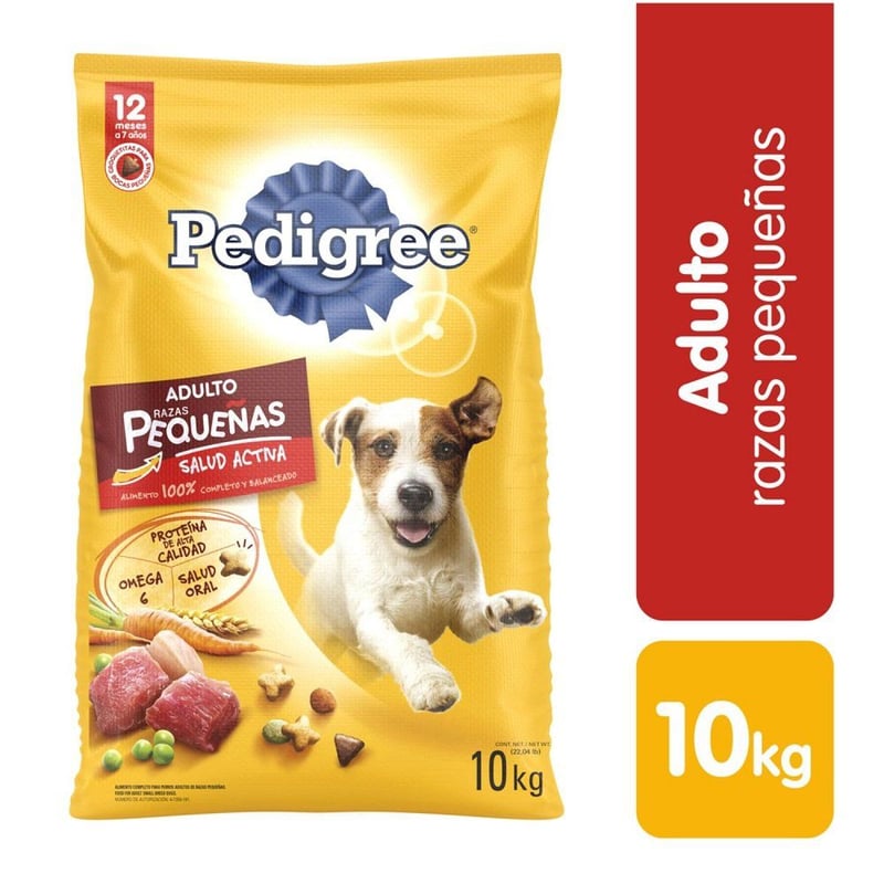 Comida para perros Pedigree adultos pequeños de 10 kg | Tottus Perú