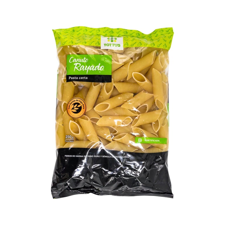 Fideo Canuto Rayado Tottus 250 g | Tottus Perú