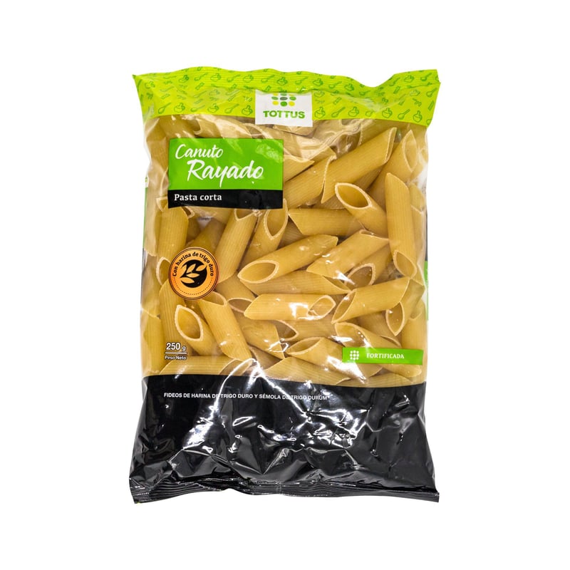 Fideo Canuto Rayado Tottus 250 g | Tottus Perú