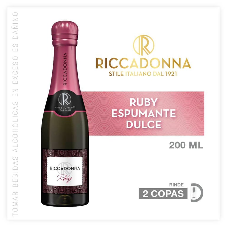 Espumante Riccadonna Ruby Botella 200 mL | Tottus Perú