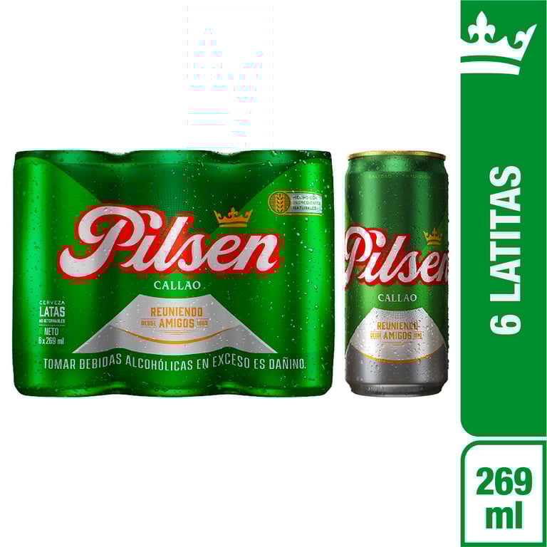 Cerveza Pilsen Callao Six Pack Lata 269 mL | Tottus Perú