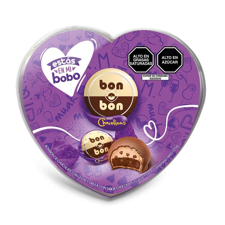 Pote Mini Corazón Bon o Bon Chocolinas x 105 g | Tottus Perú