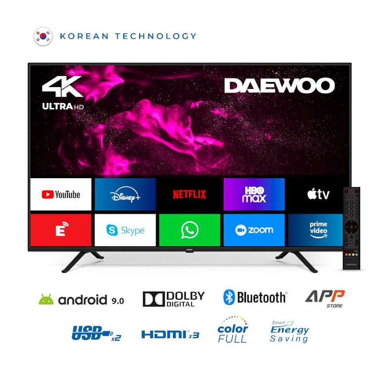 Televisor Daewoo 55'' DW-55A214UHD Led Uhd 4k Smart Tv | Tottus Perú