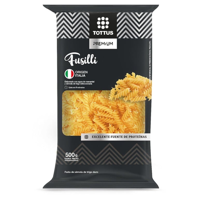 Fideos Fusilli Tottus Premium de 500 g | Tottus Perú