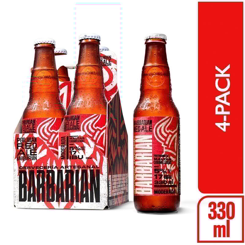 Four Pack Cerveza Peruvian Red Ale 330 mL | Tottus Perú