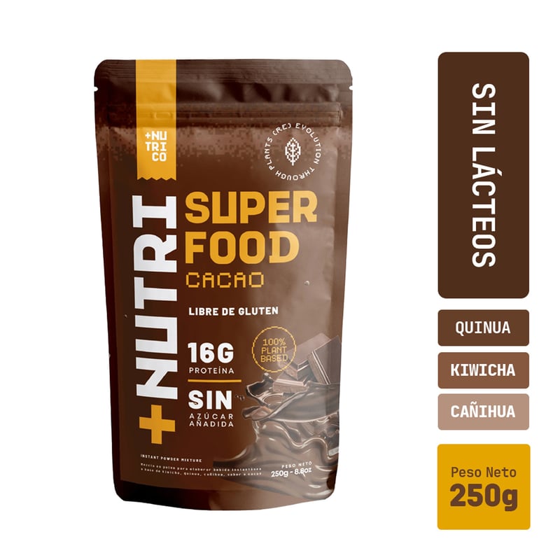 SUPERFOOD CACAO NUTRISHAKE ANDINO DOYPACK X 250G | Tottus Perú