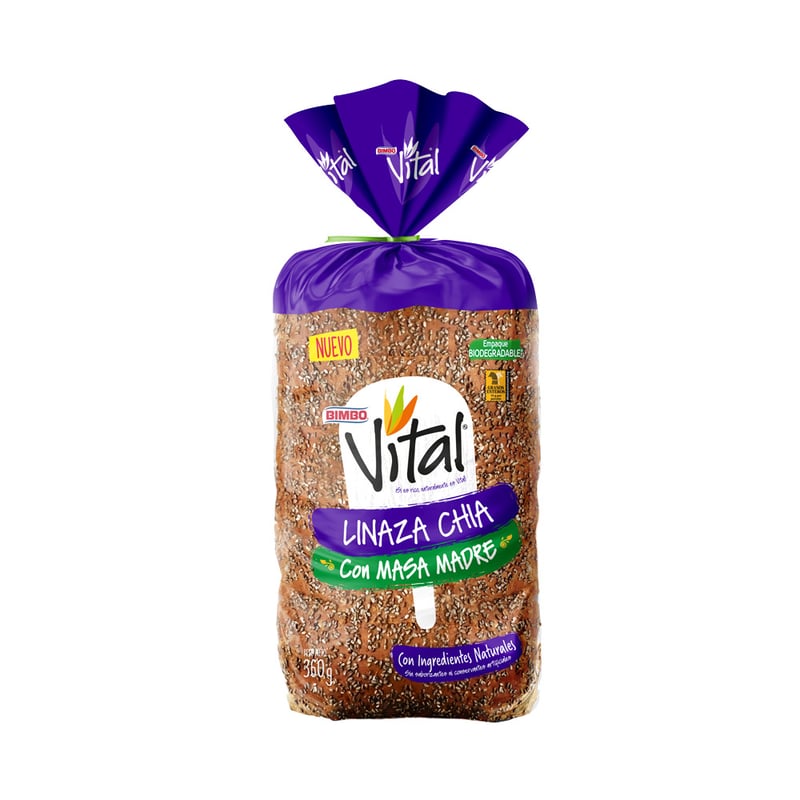 Pan de molde multicereal Bimbo Vital con chía y linaza de 360 g ...