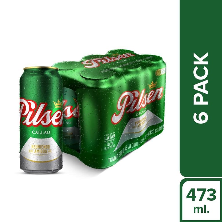 Cerveza Pilsen Callao Pack 6 Latas 473 mL | Tottus Perú