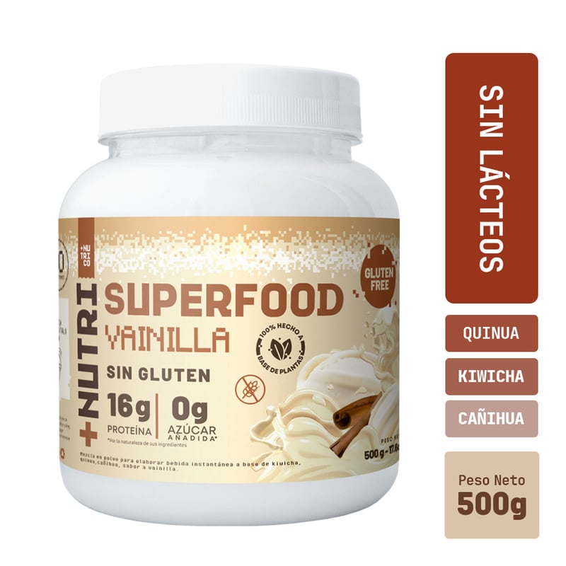 Suplemento Nutricional con Superfoods Sabor Vainilla NUTRI Co 500 g ...