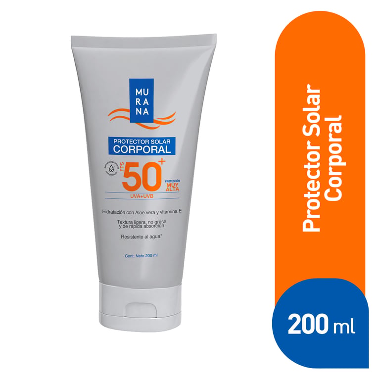 Fotoprotector Murana Solar SPF50+ Envase 200 mL | Tottus Perú