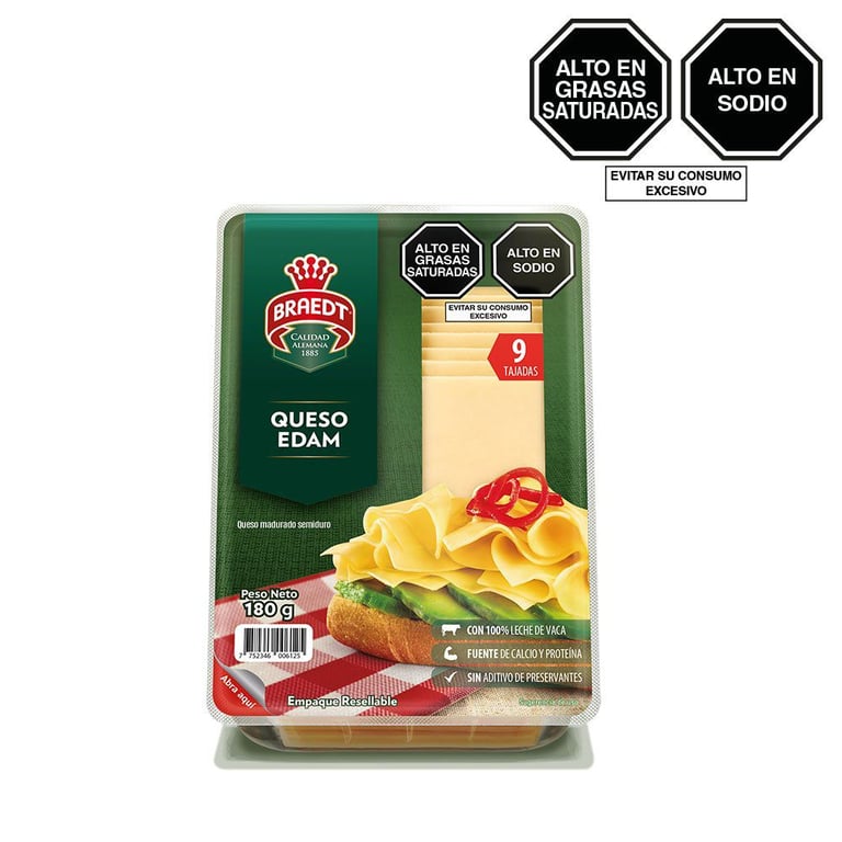 Queso Edam Braedt 180 g | Tottus Perú