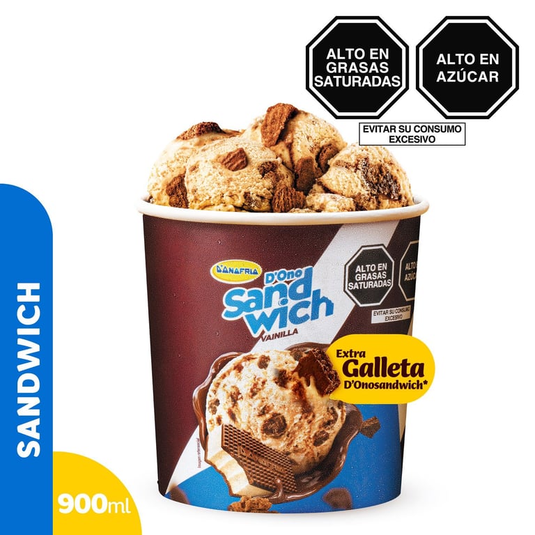 Helado Donofrio Donosandwich Vainilla 900 mL | Tottus Perú