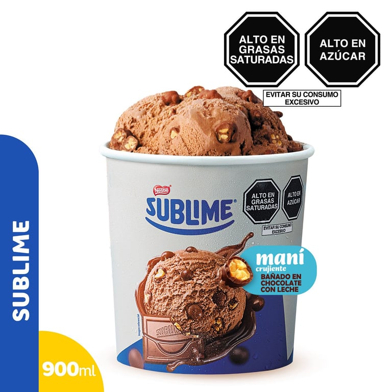 Helado Sublime Chocolate Con Mani 900 mL | Tottus Perú