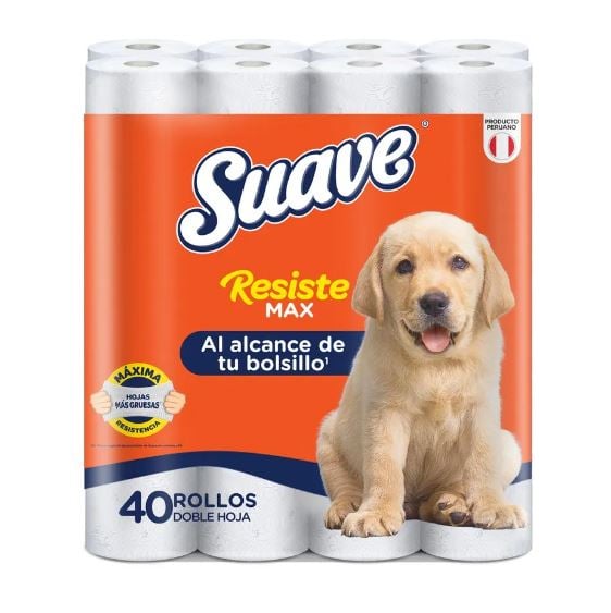 Papel Higiénico Resistemax Doble Hoja Suave x 40 | Tottus Perú