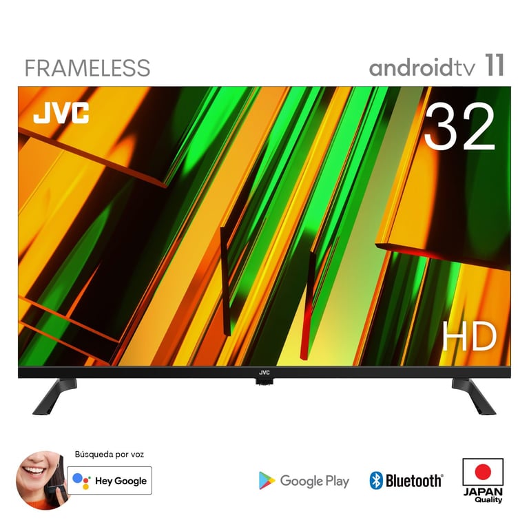 Televisor Jvc 32'' Led Hd Frameless Android 11 Smart Tv LT-32KB127 | Tottus Perú