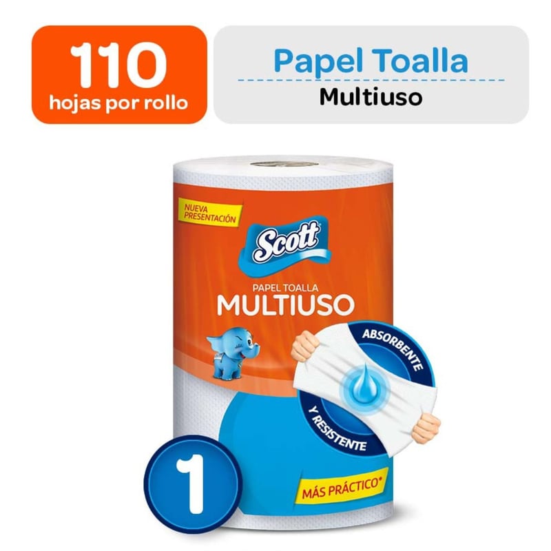 Papel Toalla Scott Multiusos 1 x 100 hojas | Tottus Perú