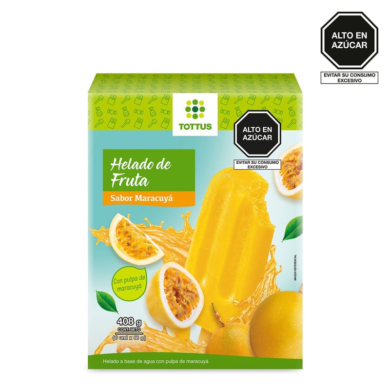 Six Pack de Paletas Tottus Helado Frutado de Maracuyá 6 unidades ...