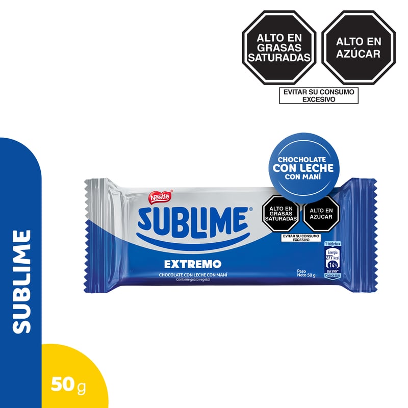 Chocolate Sublime Extremo con Leche y Maní Sob 50g | Tottus Perú
