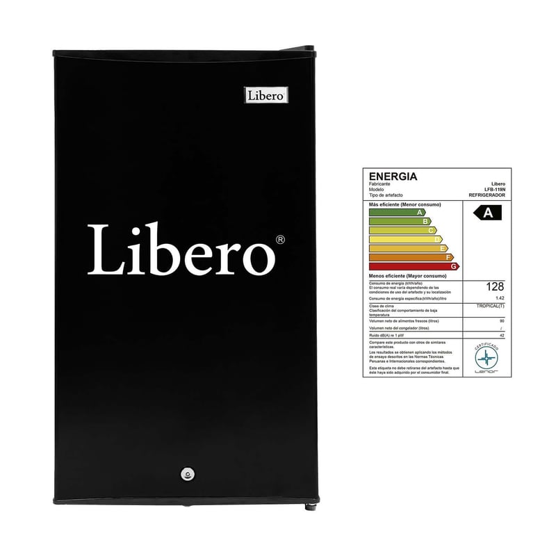 FRIGOBAR DE 90L LFB119N NEGRO | Tottus Perú