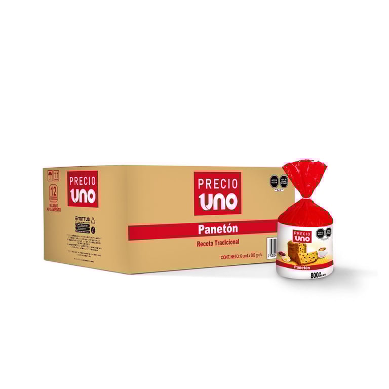 CAJA PANETON PRECIO UNO BOLSA 800GR 6 UNID | Tottus Perú