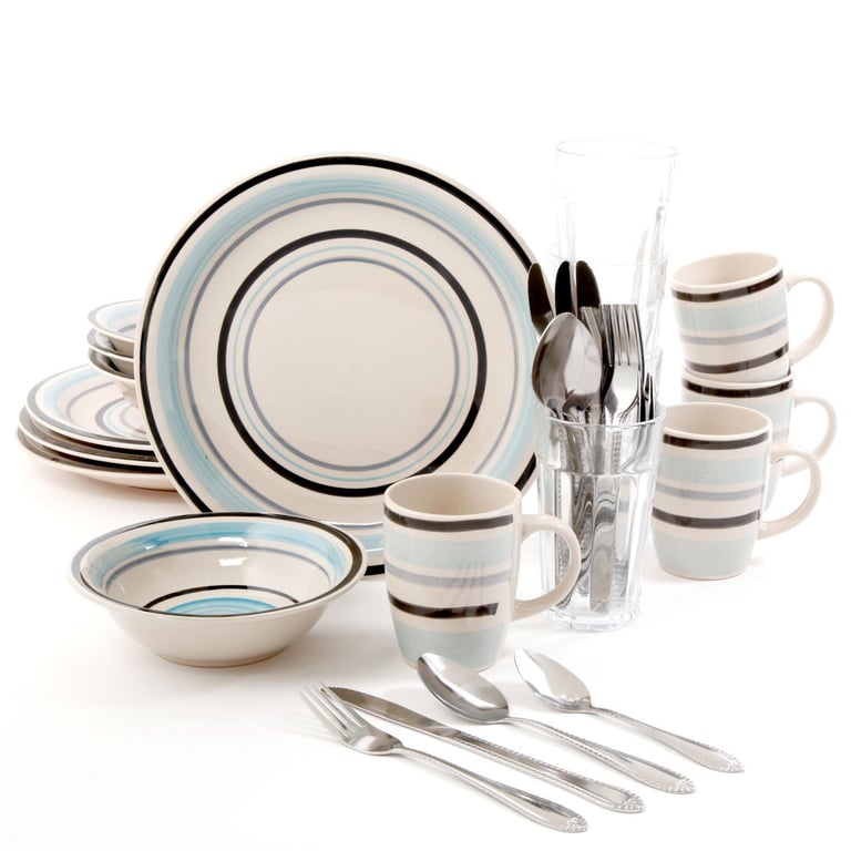 Set de 32 Piezas Deluxe 12 Vajillas + 4 Vasos + 16 Cubiertos | Tottus Perú
