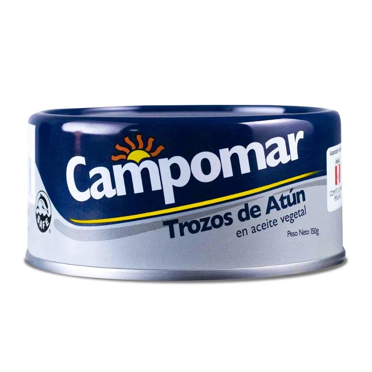 Trozos de atún en aceite vegetal Campomar de 150 g | Tottus Perú
