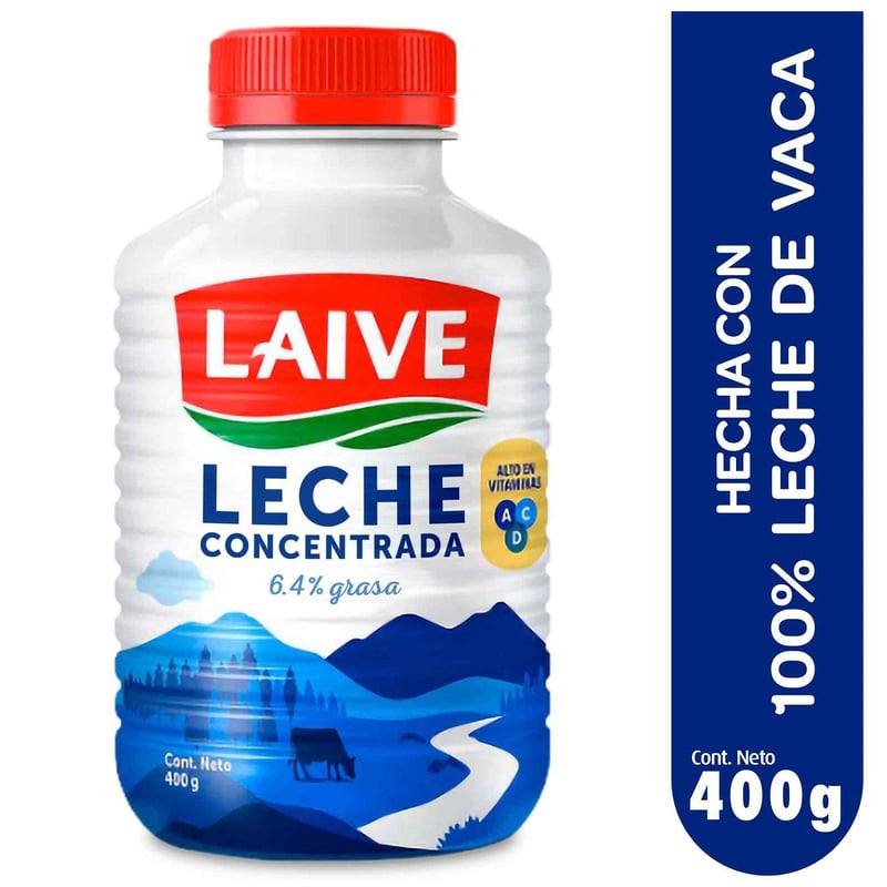 LECHE CONCENTRADA ENTERA LAIVE BOTELLA X 400 G | Tottus Perú