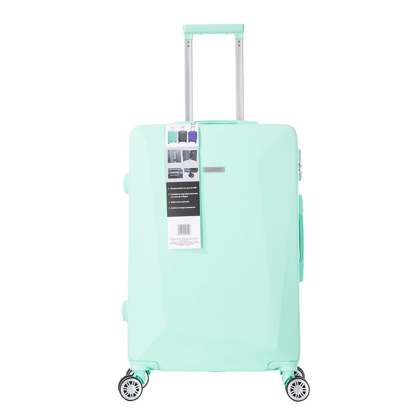 Maleta Dura Diamante Verde Agua Mediana 61 cm | Tottus Perú