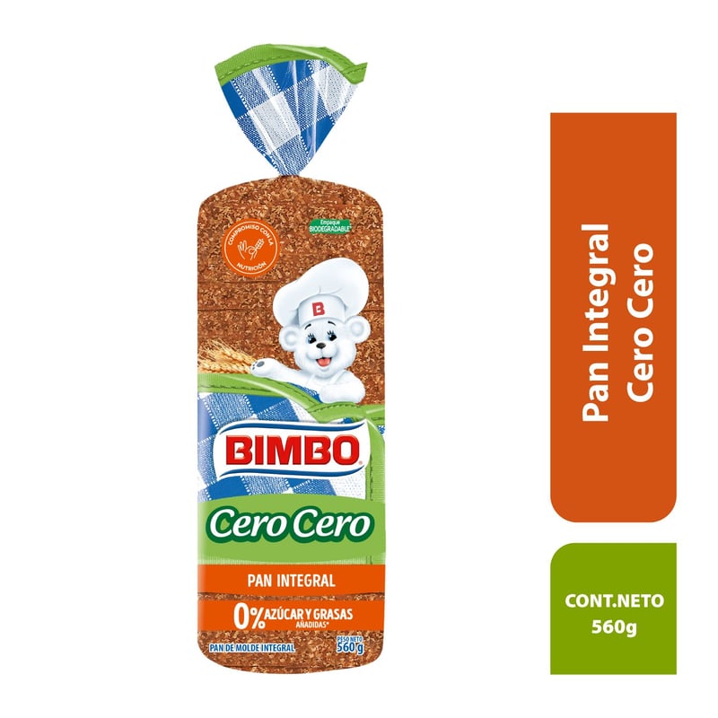PAN INTEGRAL CERO CERO BIMBO X 560G | Tottus Perú