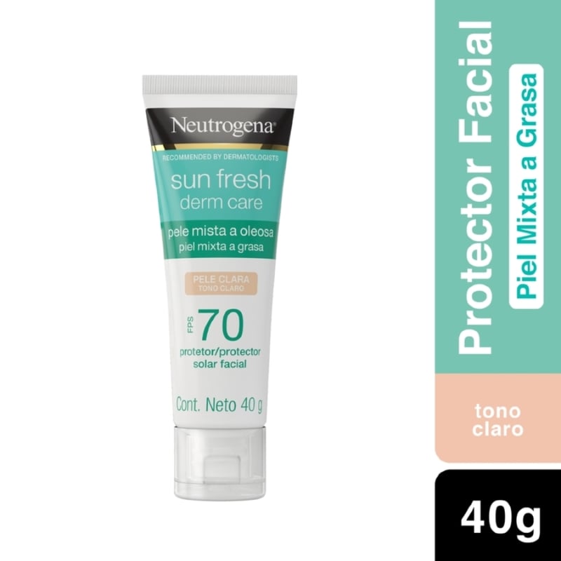 Protector Solar Neutrogena Sun Fresh Derm Care Tono Claro SPF70 Envase ...