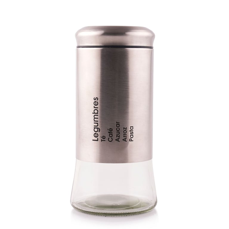 Canister de Vidrio Acero 1200mL Casa Joven | Tottus Perú