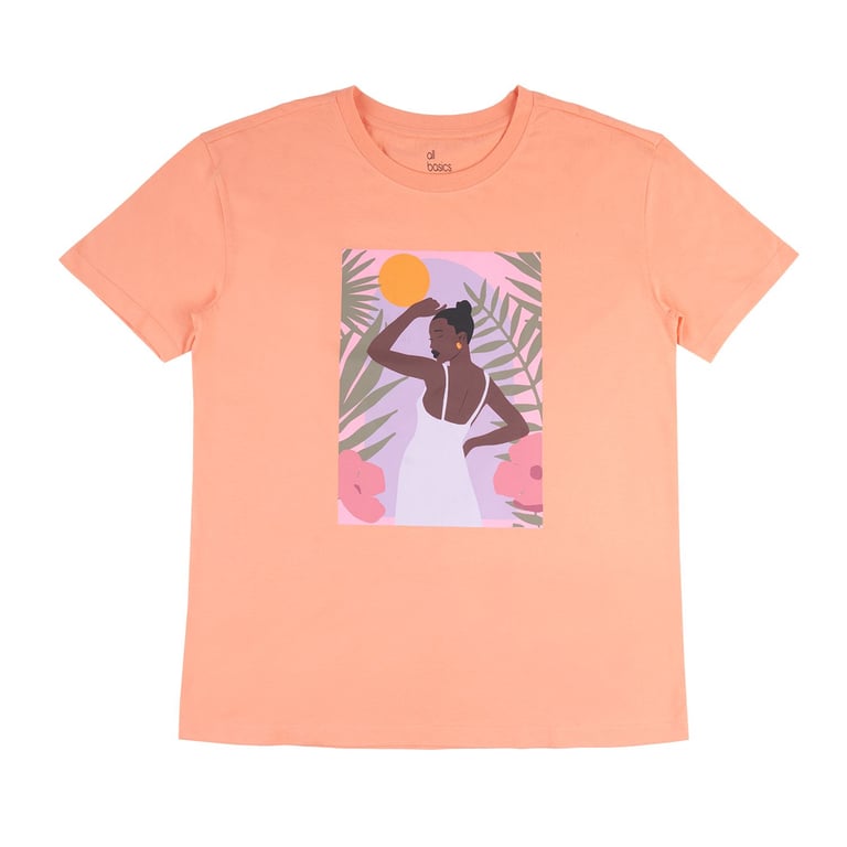Polo Estampado Manga Corta Oversize Mujer All Basics | Tottus Perú