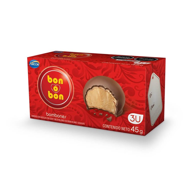 Caja de Bombones de Chocolate Bon o Bon 45g 3 Unidades | Tottus Perú