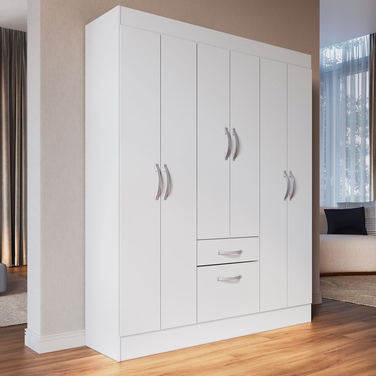 Ropero 6 Puertas 1 Cajon 1 Zapatera Blanco | Tottus Perú