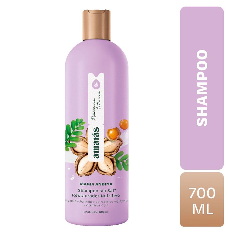 Shampoo Amaras Magia Andina Sacha Inchi Botella 700 mL | Tottus Perú