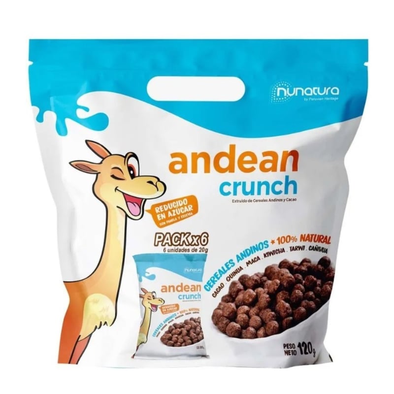 Cereal Andean Crunch Sabor Chocolate 20g 6 Unidades | Tottus Perú