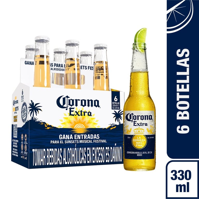Cerveza Corona 6 Pack Botella 330 mL | Tottus Perú