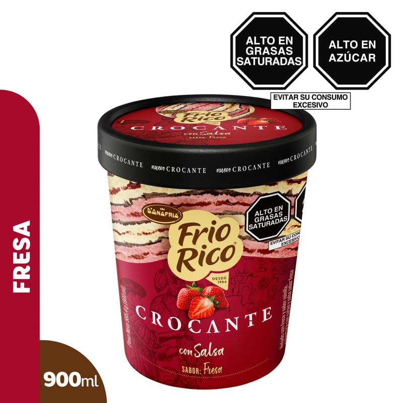 Helado Donofrio Frío Rico Crocante Con Salsa Sabor Fresa Envase 900 mL ...