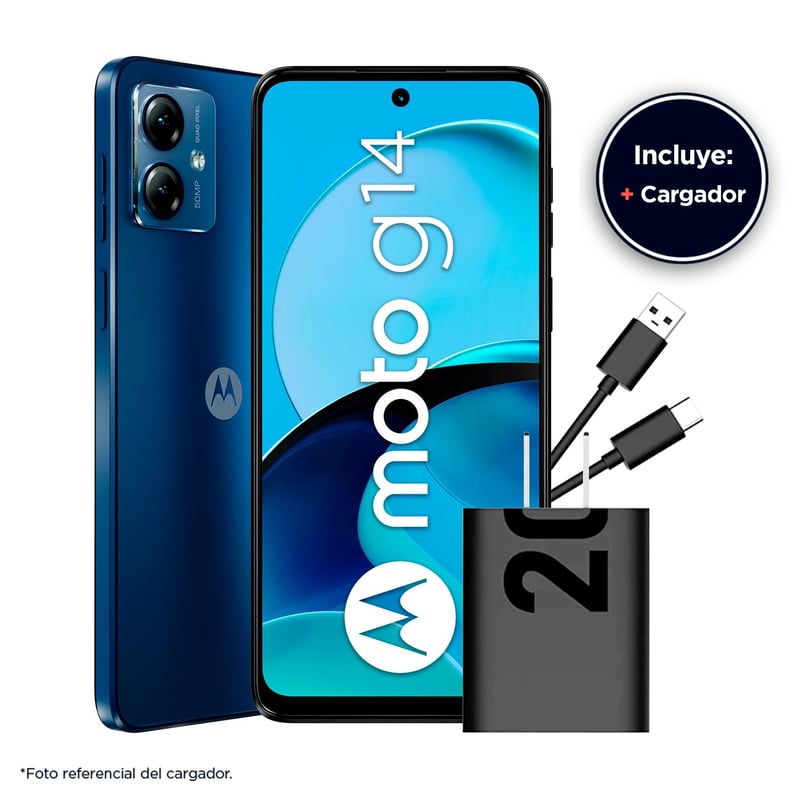 Smartphone Moto G14 4+128 GB Azul Cielo | Tottus Perú