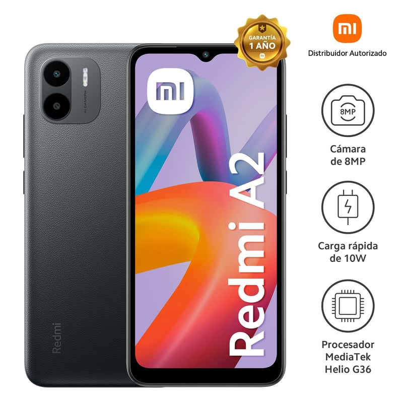 Smartphone Redmi A2 2GB 64GB Negro | Tottus Perú