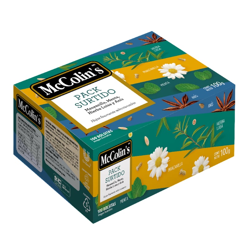 Infusiones Mc Colins Surtido Hierbas x 100 Sobres | Tottus Perú