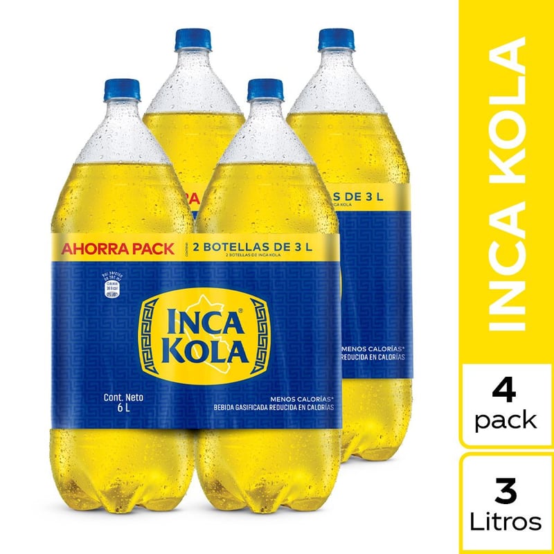 Fourpack Gaseosa Inca Kola Bt 3L | Tottus Perú