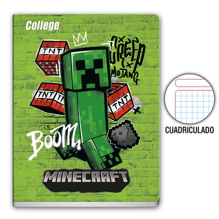 Cuaderno Cuadriculado College Minecraft Deluxe 80 Hojas | Tottus Perú