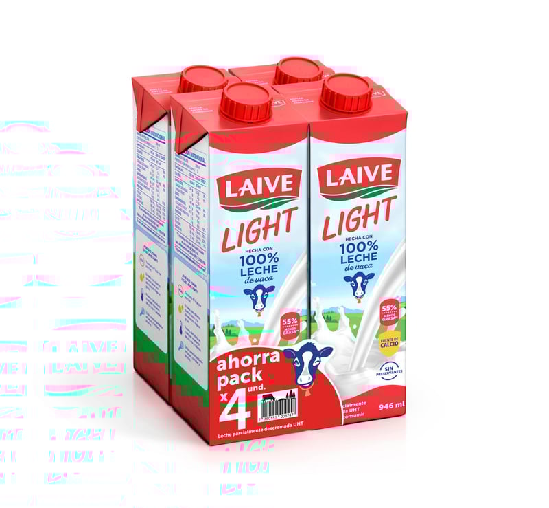 Fourpack Leche Light Laive x 946 mL | Tottus Perú