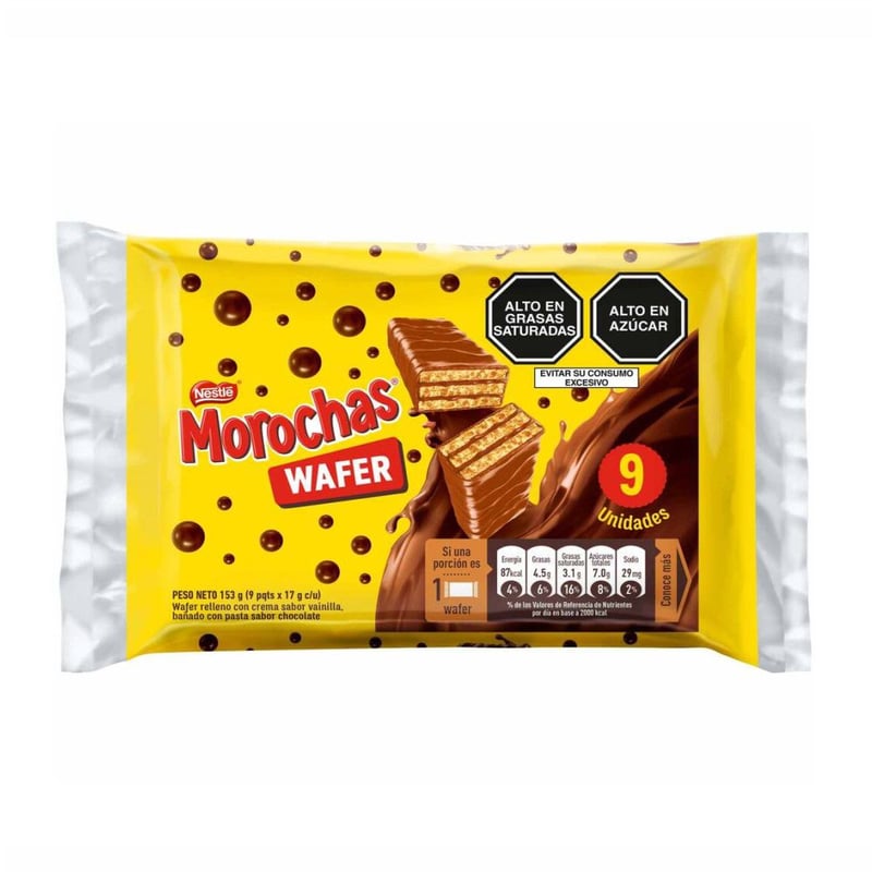 Wafer Morochas Rellenas de Vainilla Bolsa de 9 Unidades x 17 g | Tottus ...