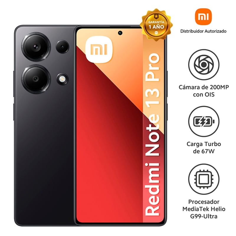Smartphone Redmi Note 13 Pro Negro 8Gb 256G | Tottus Perú