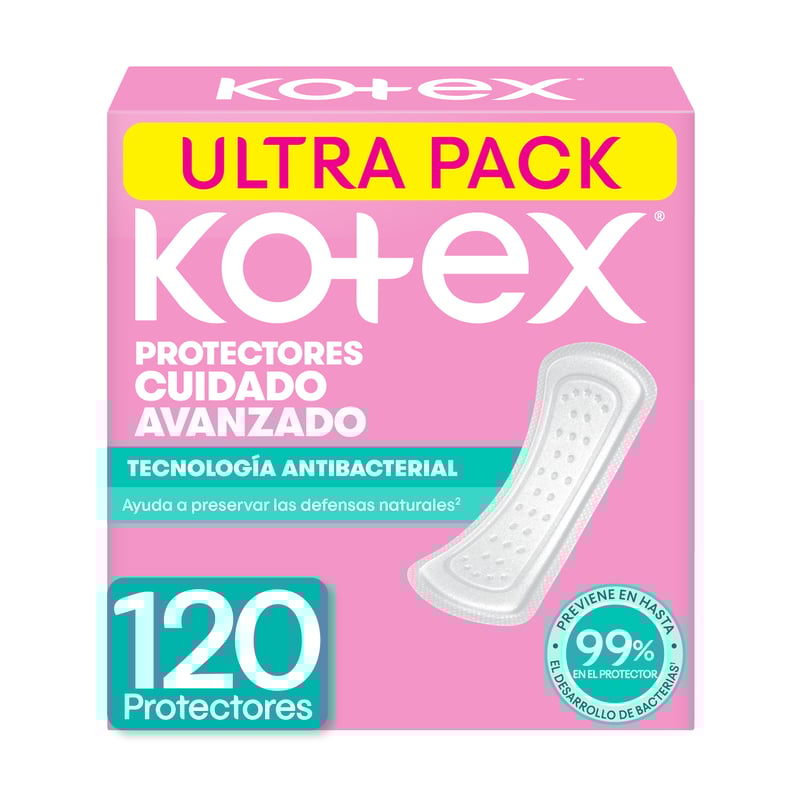 Protector Diario Kotex Antibacterial Caja x 120 Unidades | Tottus Perú
