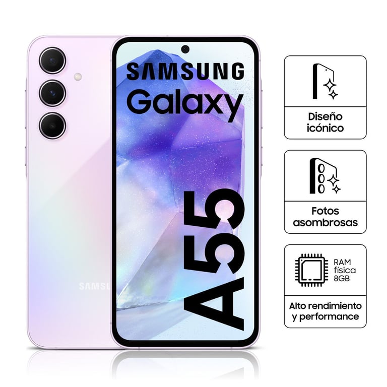 Smartphone Galaxy A55 8Gb 256Gb Awesome Lila | Tottus Perú