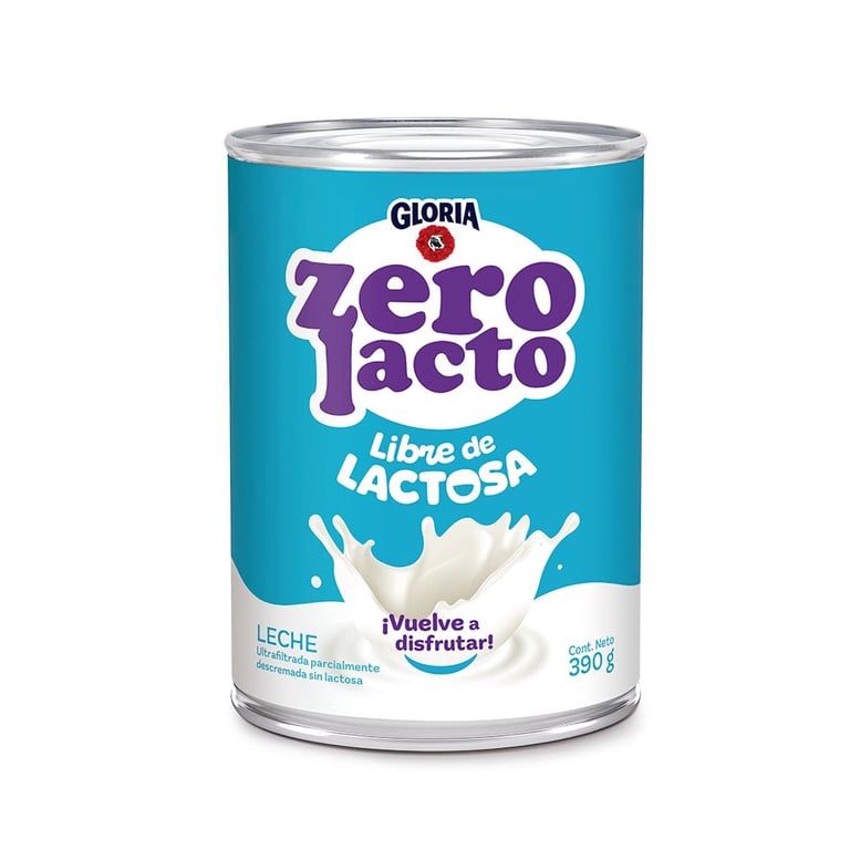 Leche Gloria Zero Lacto Sin Lactosa x 390 g | Tottus Perú